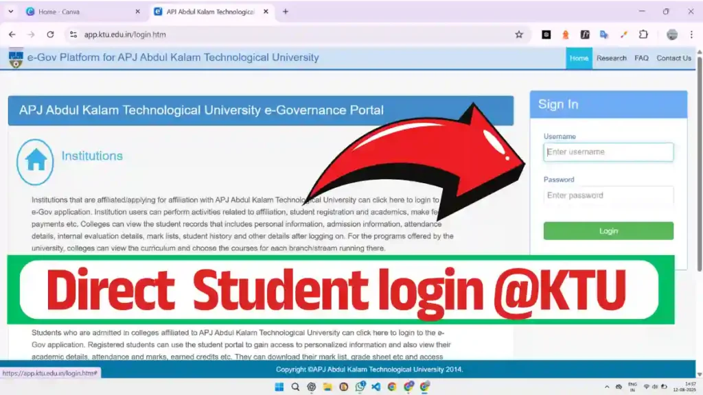 KTU Abdul Kalam Technical University Login: Complete Details of Student ...